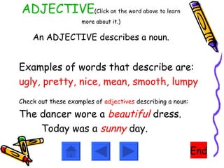 Adjectives, Nouns, Verbs, | PPT