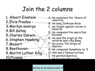 Adjectives of personality famous people-past simple | PPT