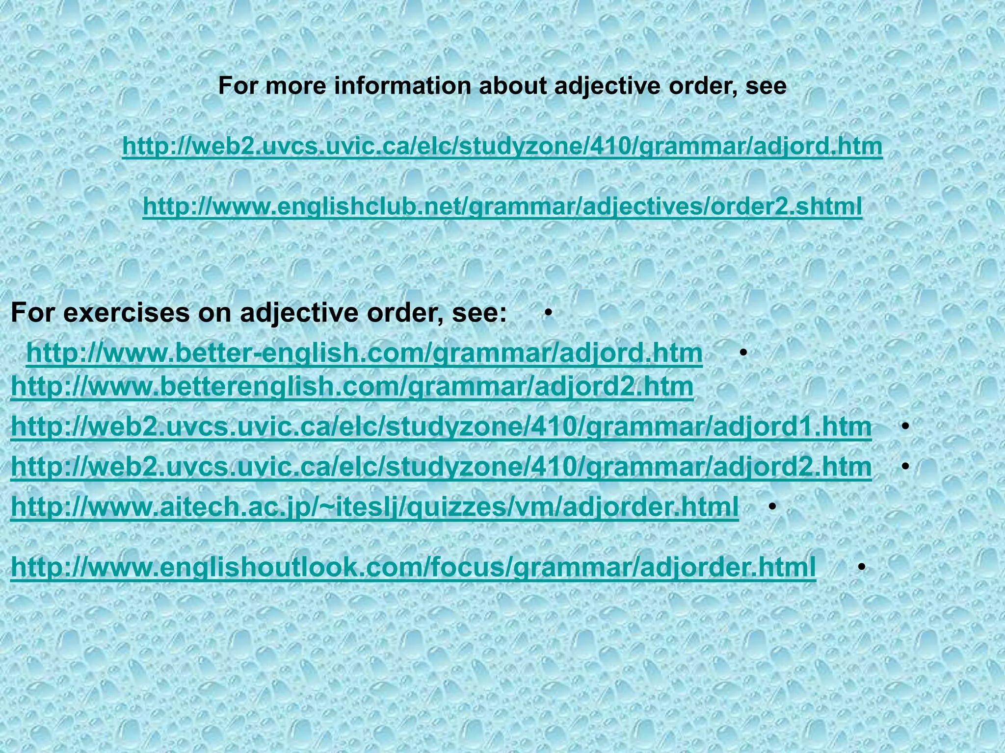Adjectives order.ppt