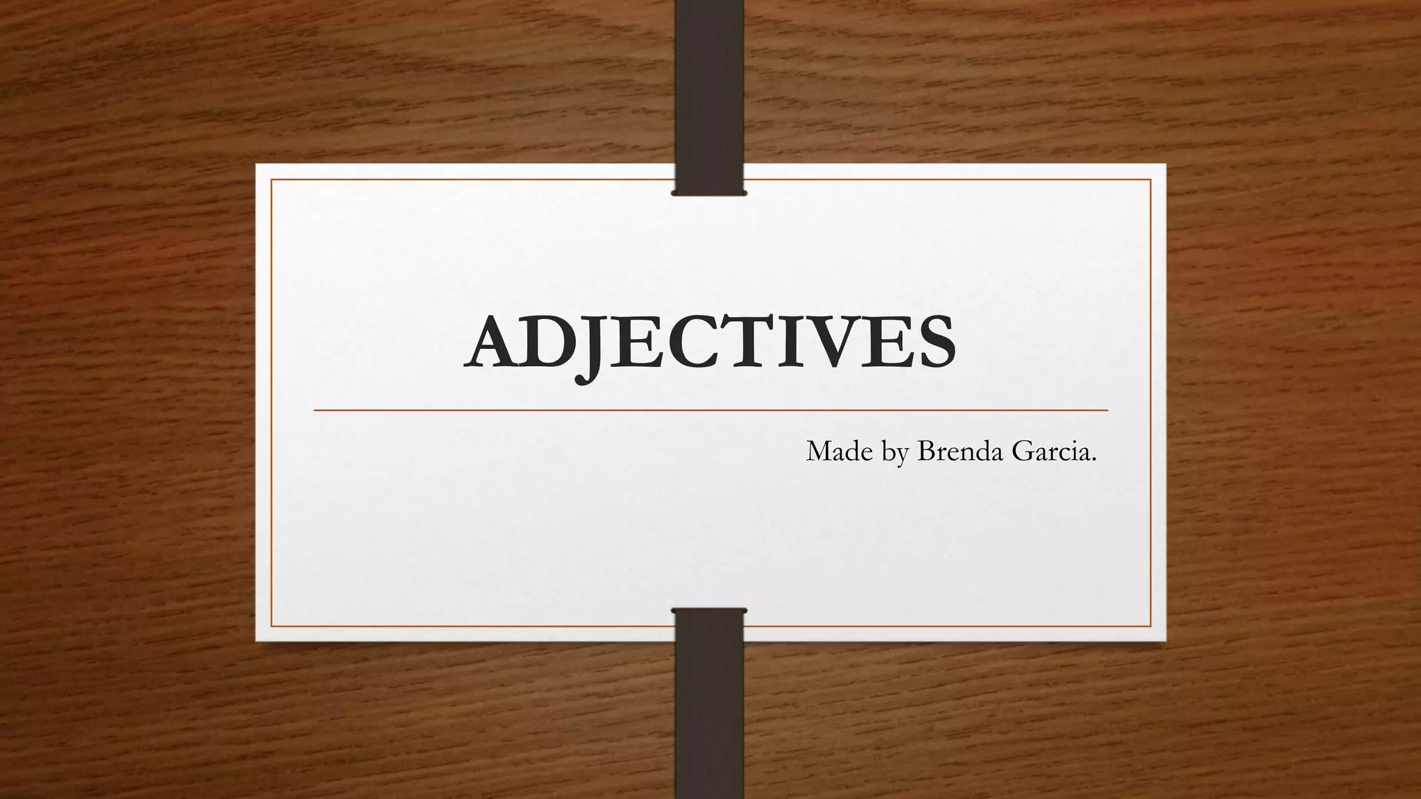 Adjectives plus exercises | PPTX
