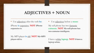 Adjectives plus exercises | PPTX | Smartphones | Consumer Electronics