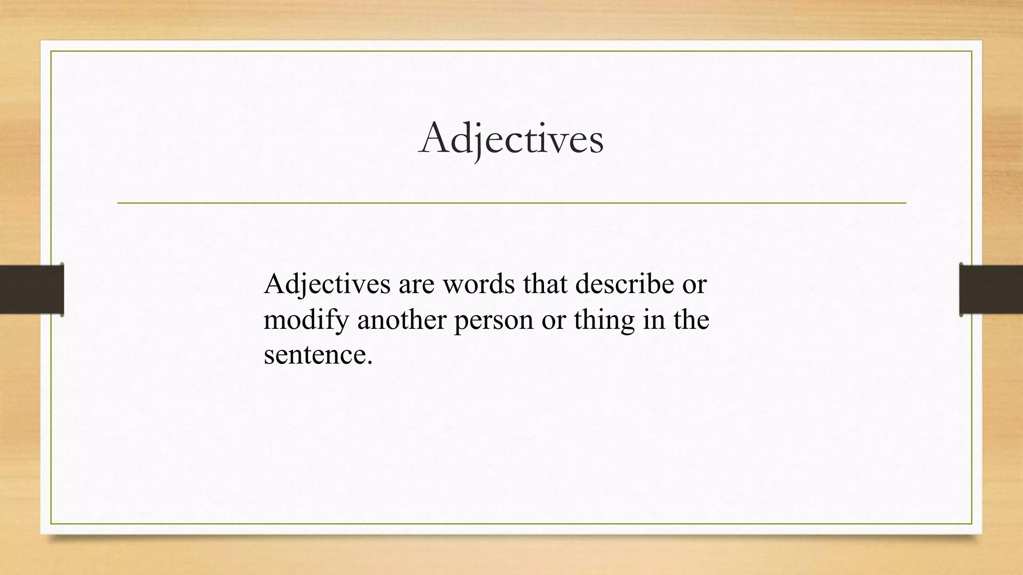 Adjectives position presentation | PPTX