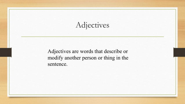 Adjectives position presentation | PPTX