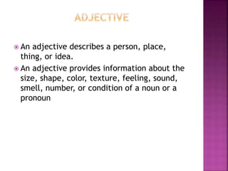adjectives_ grade 6 powerpoint presentation | PPTX