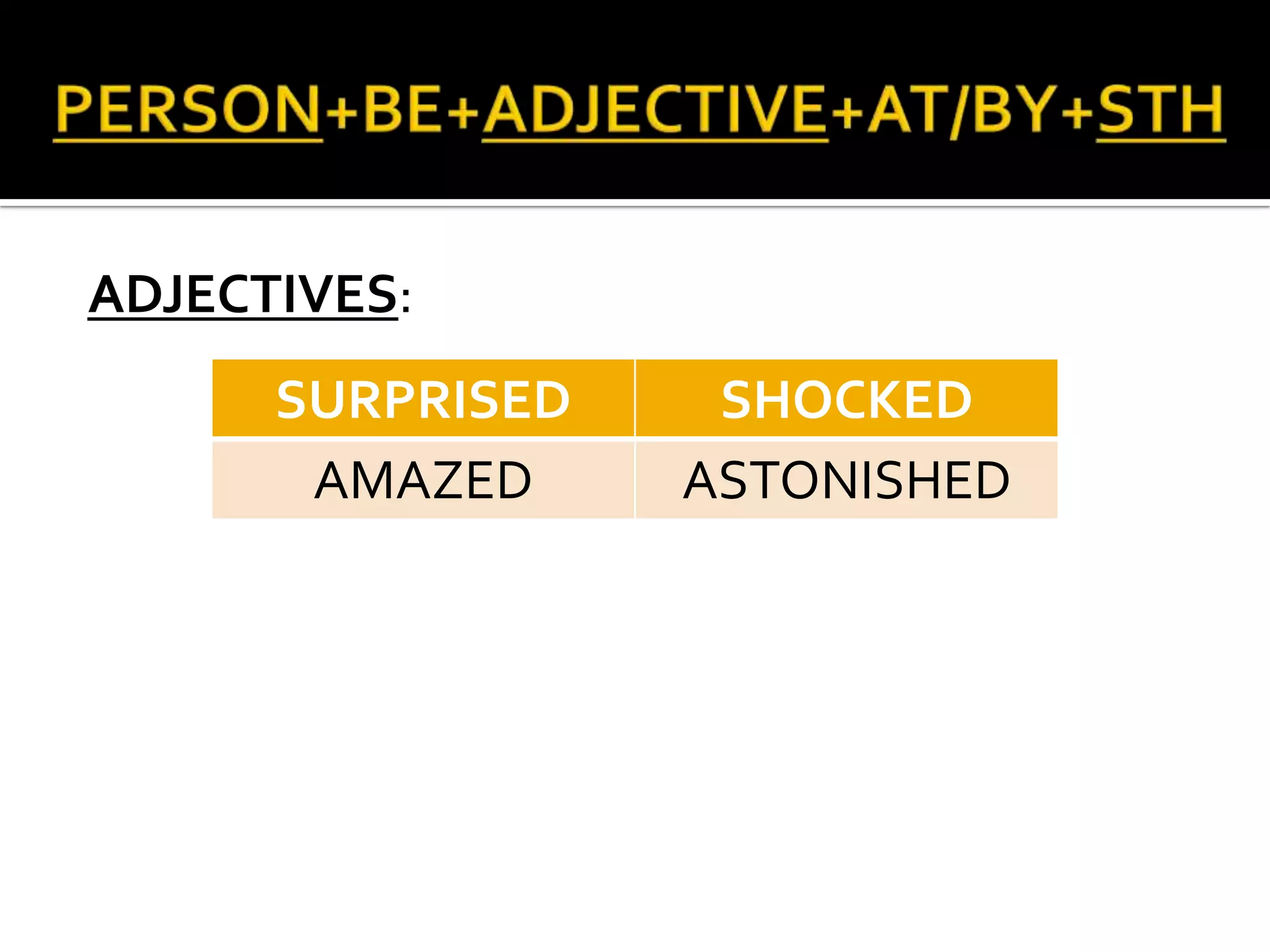 Adjectives + prepositions | PPTX