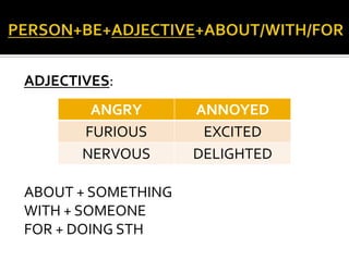 Adjectives + prepositions | PPTX