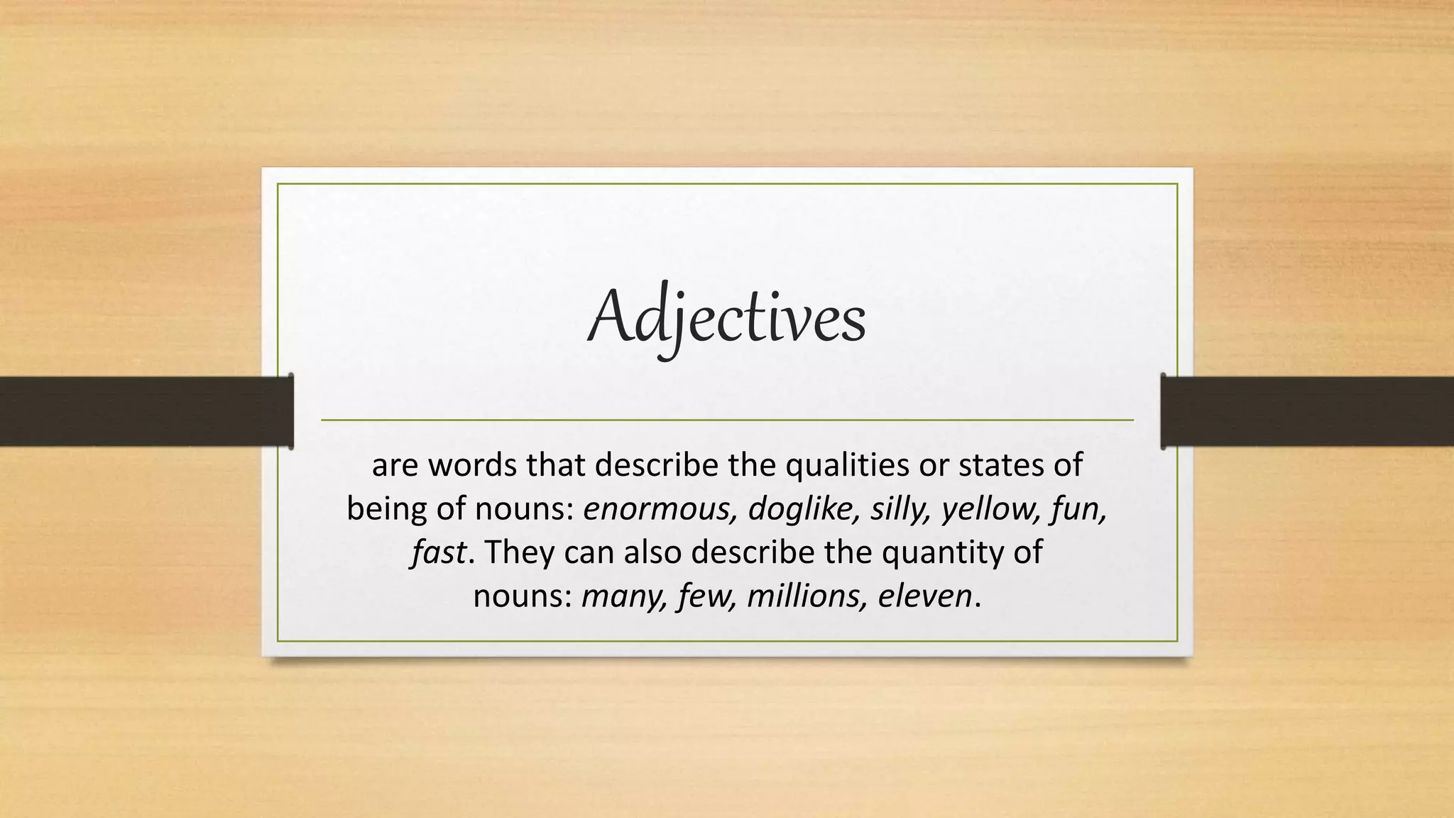Adjectives presentation | PPTX
