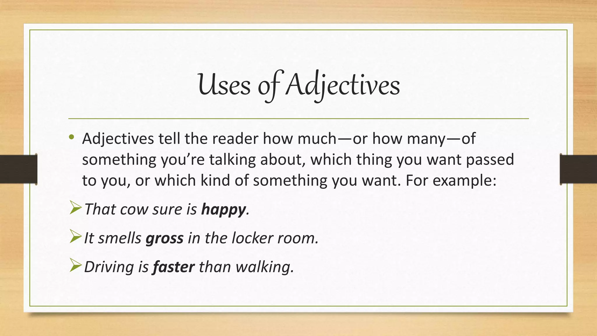 Adjectives presentation | PPTX