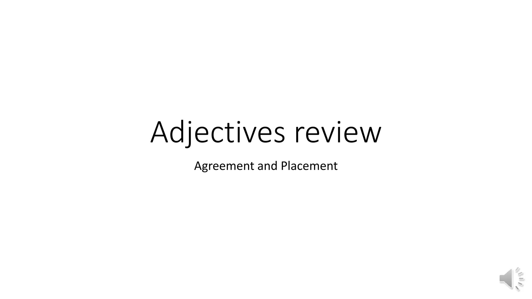 Adjectives review | PPTX