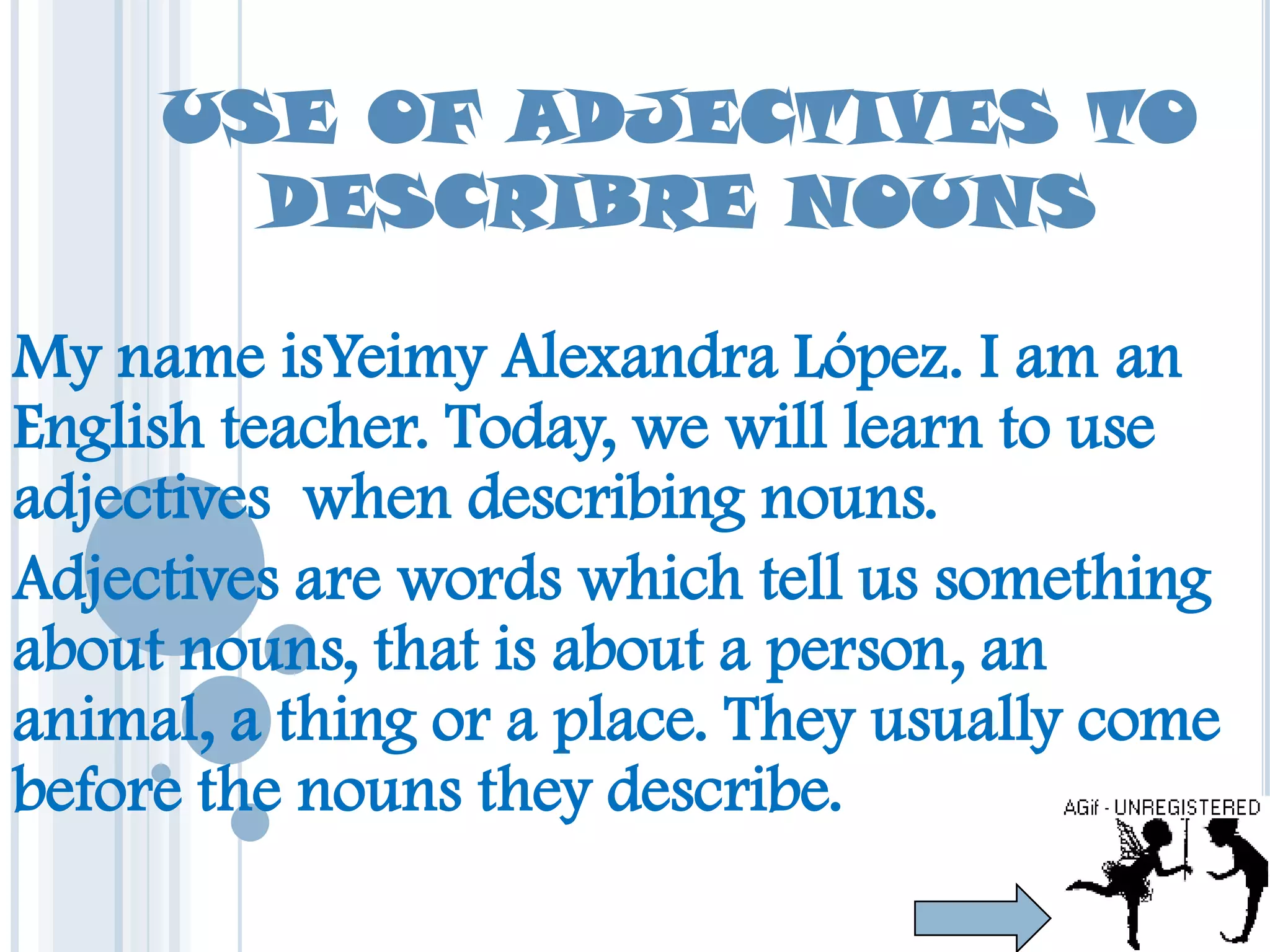 Adjectives slideshare | PPTX