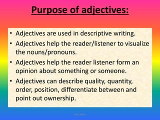 Adjectives slide share | PPTX