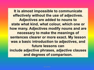 Adjectives slide share | PPTX