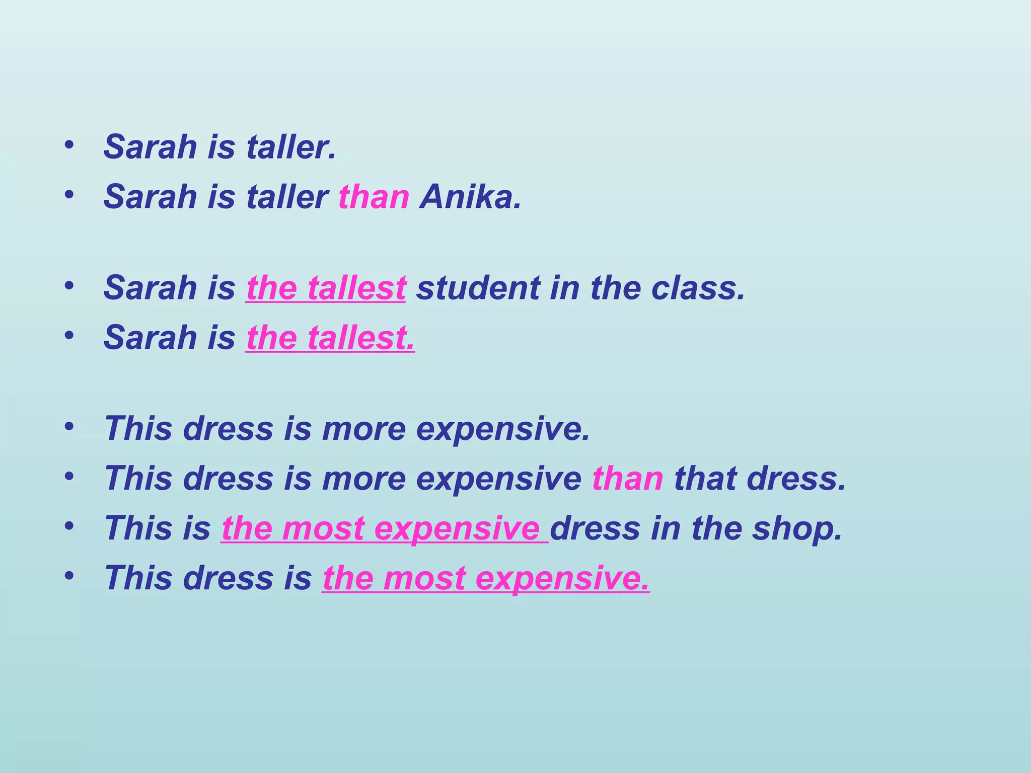 Adjectives superlative | PPT