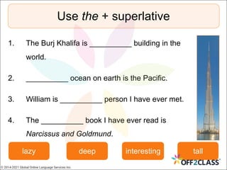 Superlative Adjectives: A Free ESL Lesson Plan Download | PDF