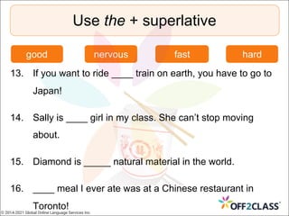 Superlative Adjectives: A Free ESL Lesson Plan Download | PDF