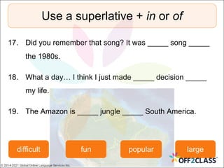 Superlative Adjectives: A Free ESL Lesson Plan Download | PDF