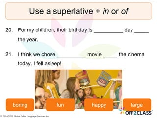 Superlative Adjectives: A Free ESL Lesson Plan Download | PDF