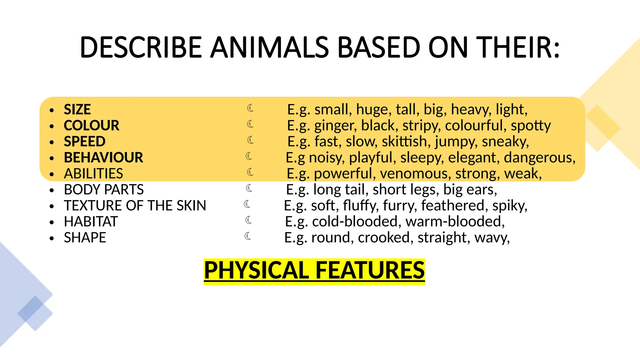 Adjectives to describe animals - vocaulary.pptx