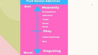 ENGLISH YEAR 5 ADJECTIVES TO DESCRIBE FOOD | PPTX