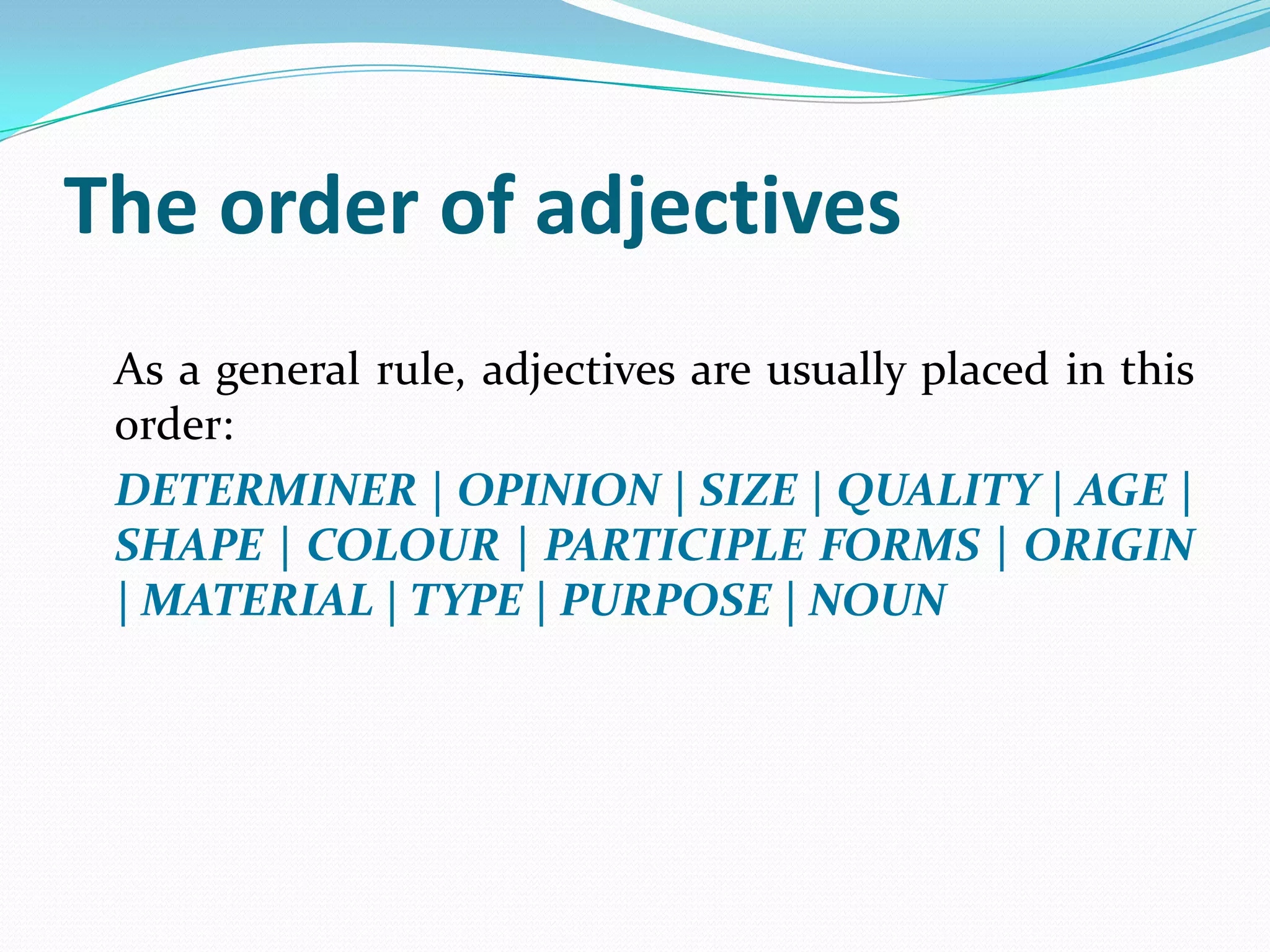 Adjectives to describe places | PPTX