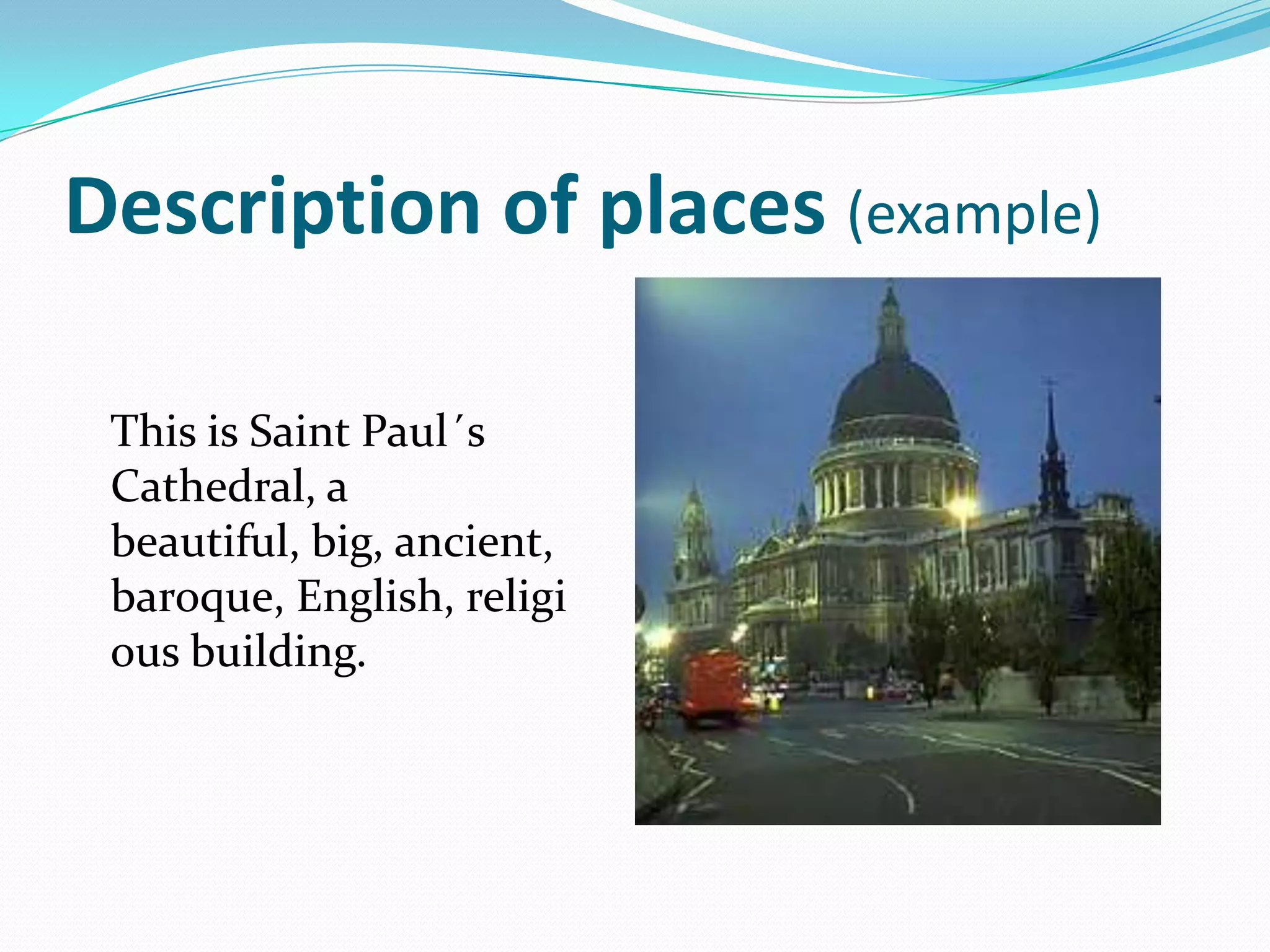 Adjectives to describe places | PPTX