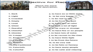 Adjectives to Describe Places with exercises.pptx