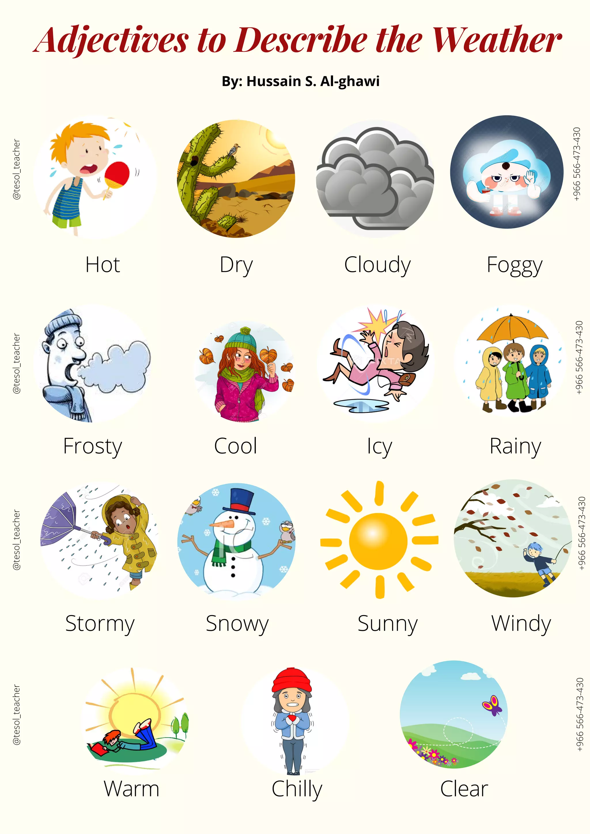 Adjectives to describe the weather | PDF