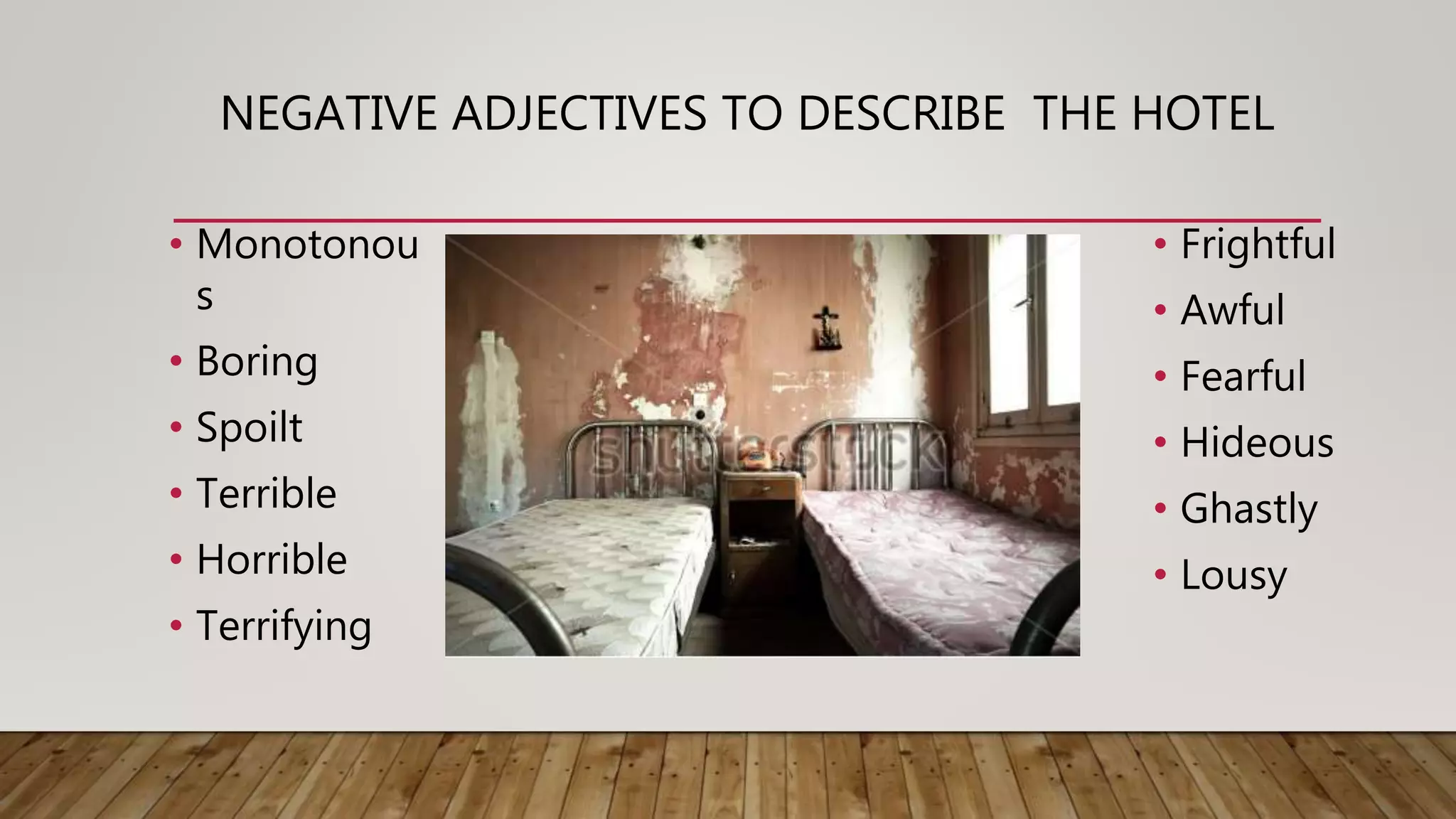 Adjectives to describe your holidays | PPTX | Hotels and Motels ...