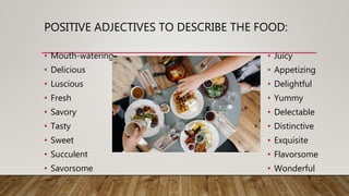 Adjectives to describe your holidays | PPTX