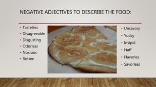 Adjectives to describe your holidays | PPTX