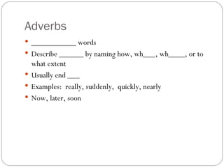 Adjectives V Sadverbs | PPT