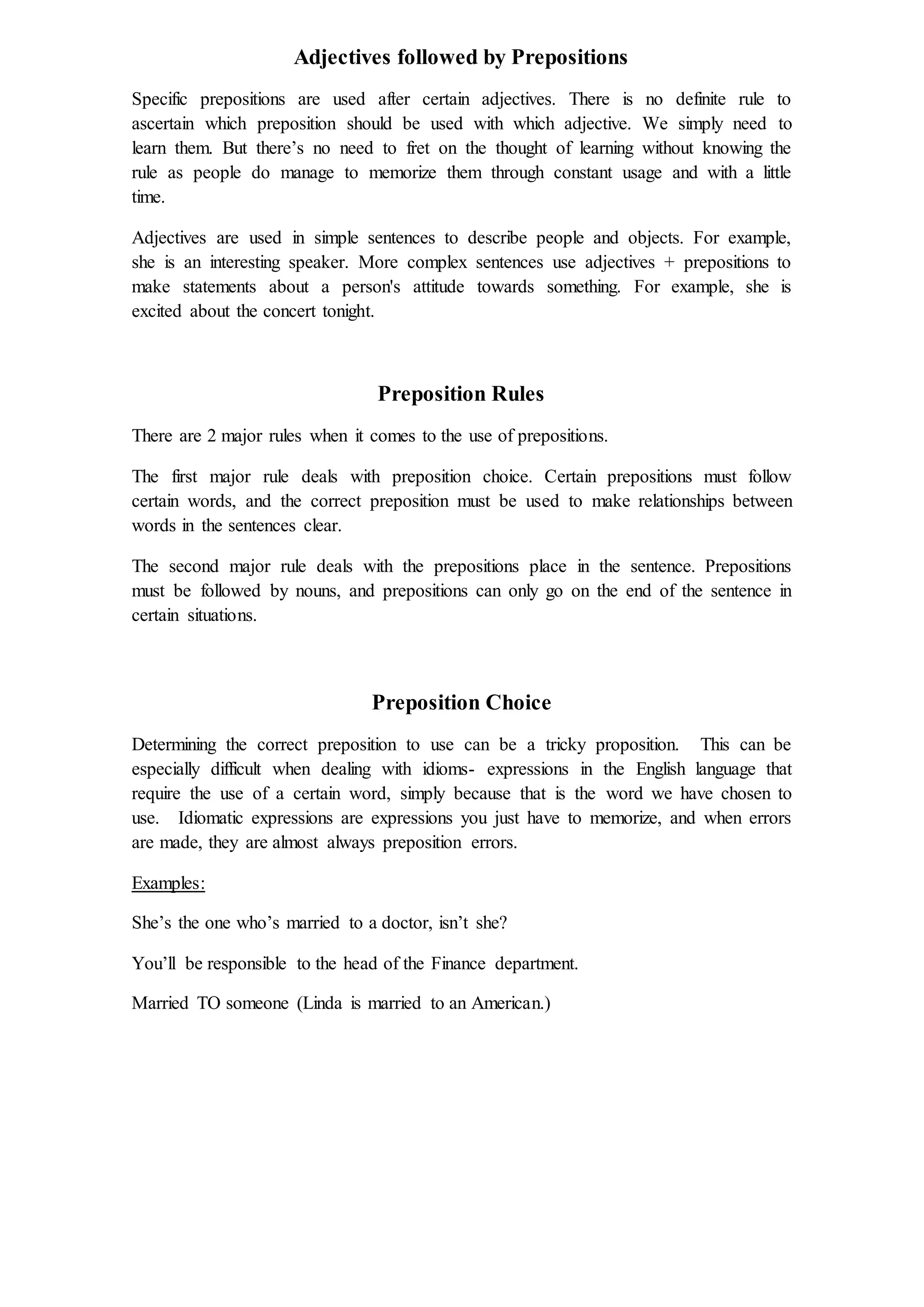 Adjectives with prepositions | DOCX