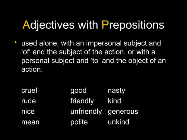 Adjectives with Prepositions | PPT