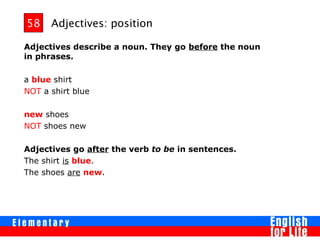 Adjetive position | PPT