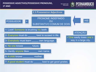 Adjetive pronoun x possessive pronoun | PPT