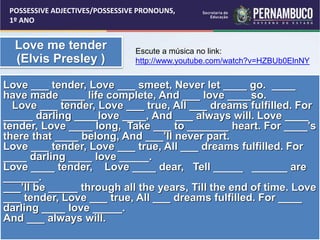 Adjetive pronoun x possessive pronoun | PPT