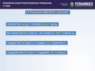 Adjetive pronoun x possessive pronoun | PPT