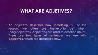 ADJETIVES AND PLURALS IN ENGLISH.pptx FO | PPT