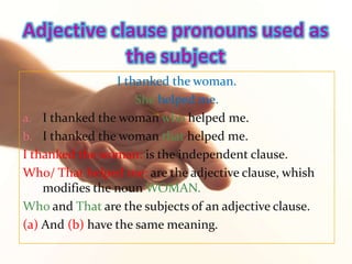 Adjetives clauses | PPTX