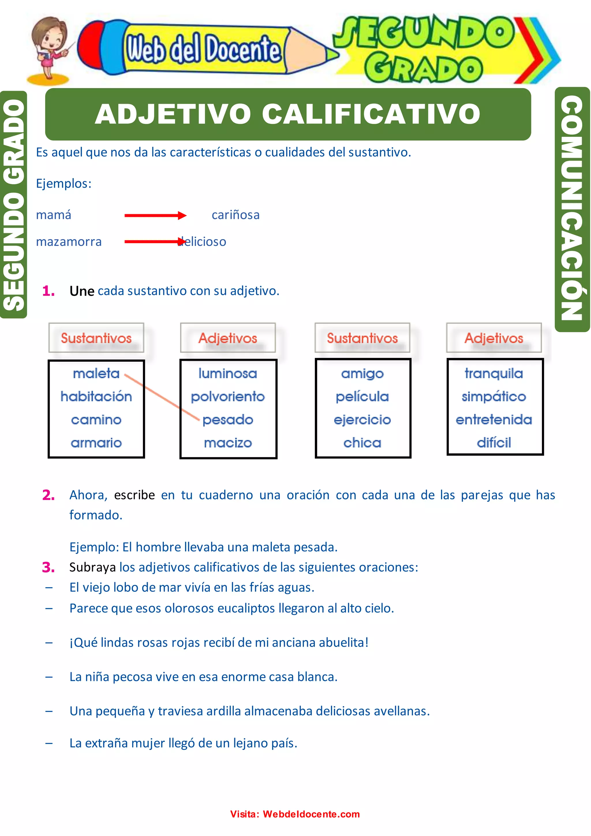 Tipos De Adjetivos Calificativos Tipos De Adjetivos Especificativos