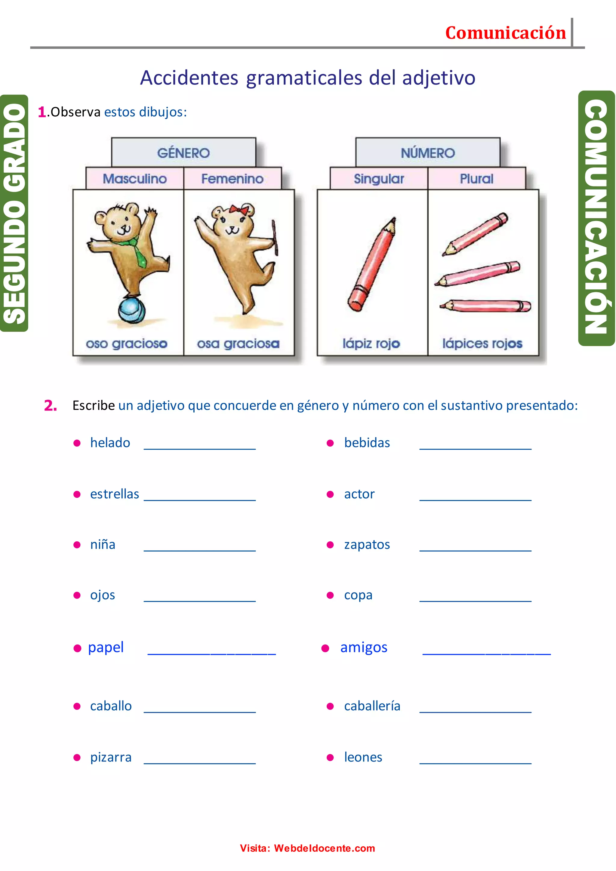 Adjetivo calificativo-para-segundo-grado-de-primaria | DOC