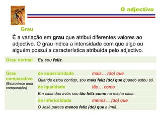 Adjetivo (graus) | PPTX