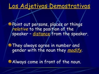 Adjetivos Demostrativos | PPT