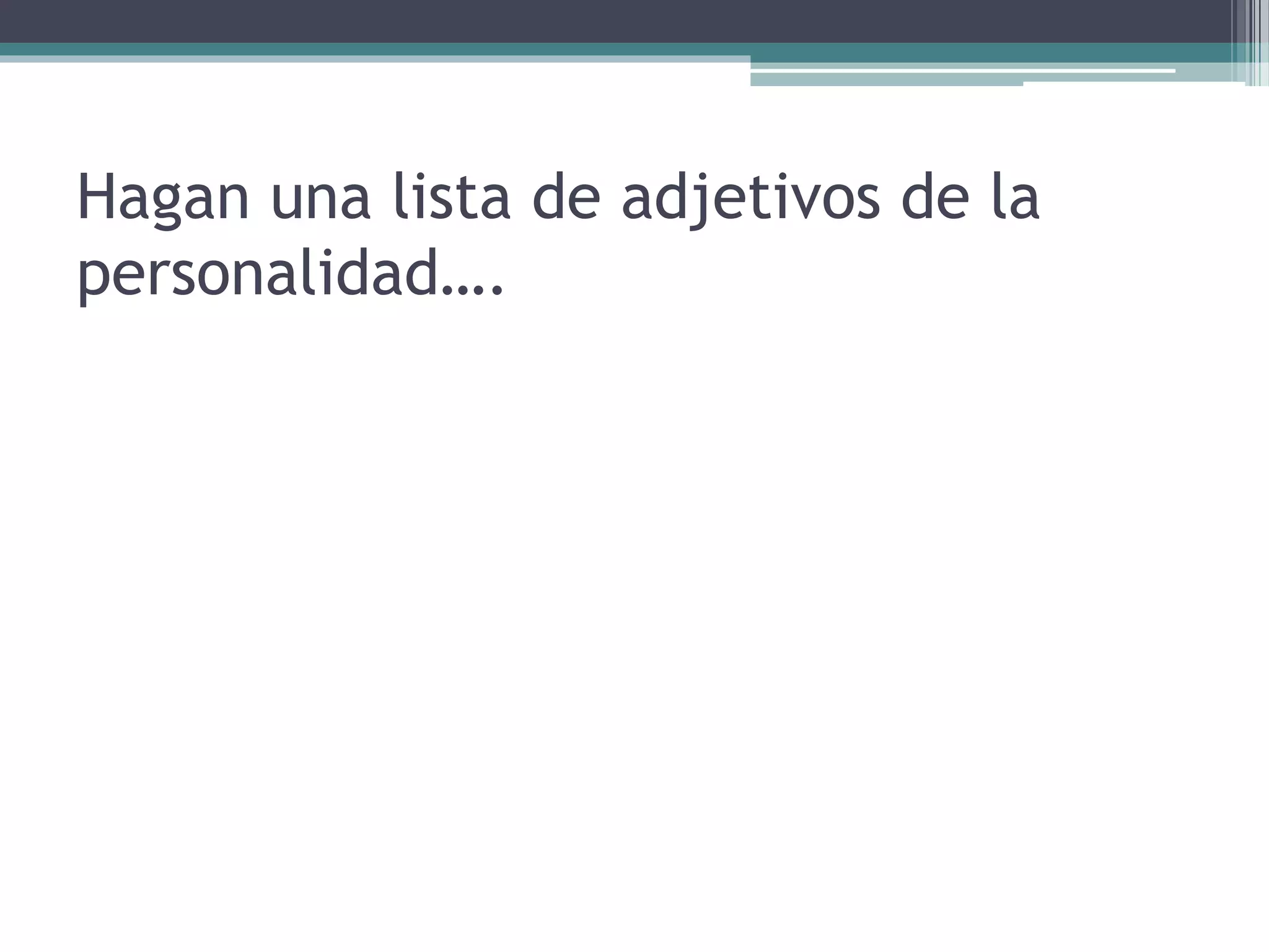 Adjetivos de la personalidad | PPT