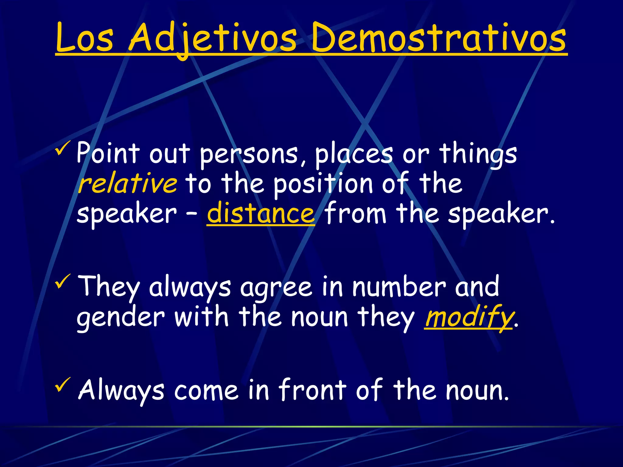 Adjetivos demostrativos | PPT