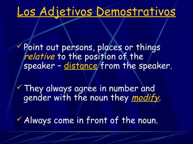 Adjetivos demostrativos | PPT