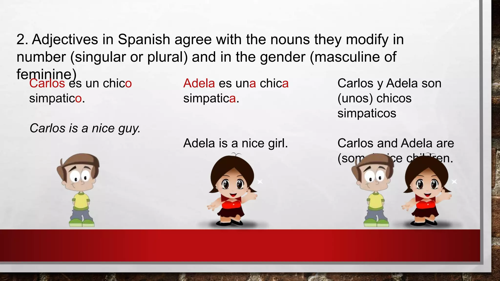 Adjetivos descriptivos | PPTX