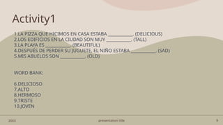 Adjetivos Descriptivos, Gender and Number | PPT