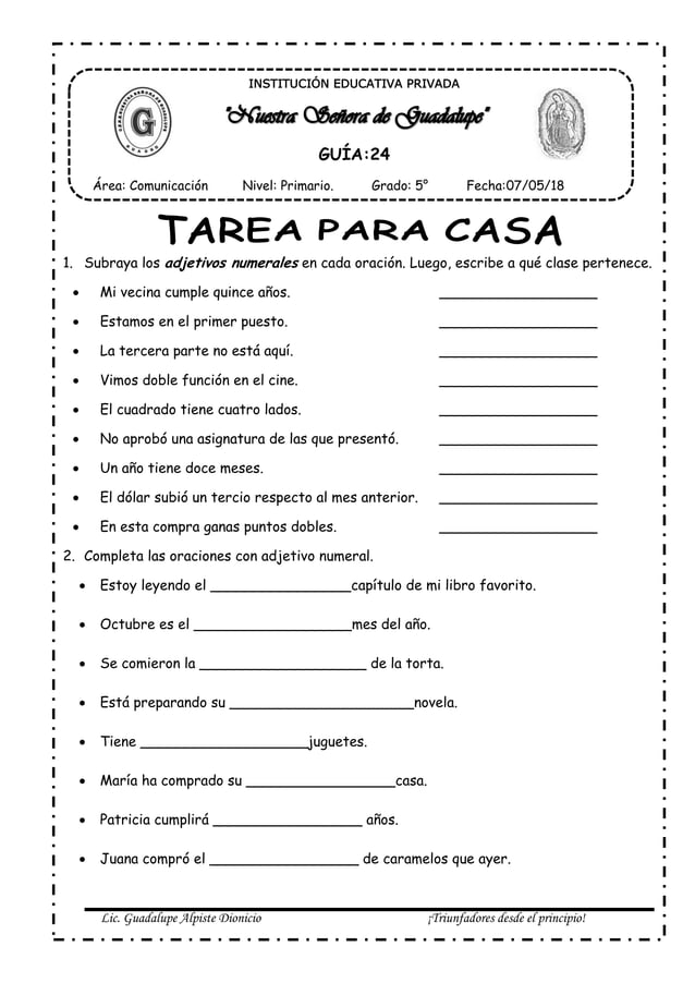 Ejemplos De Adjetivos Numerales Tareas Educativas Porn Sex Picture 