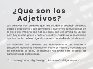 Adjetivos y su clasificación.pdf ejemplos y ejercicios | PDF